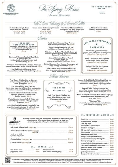 À La Carte | The 3 Acres Inn | Restaurant, Wedding & Events Venue